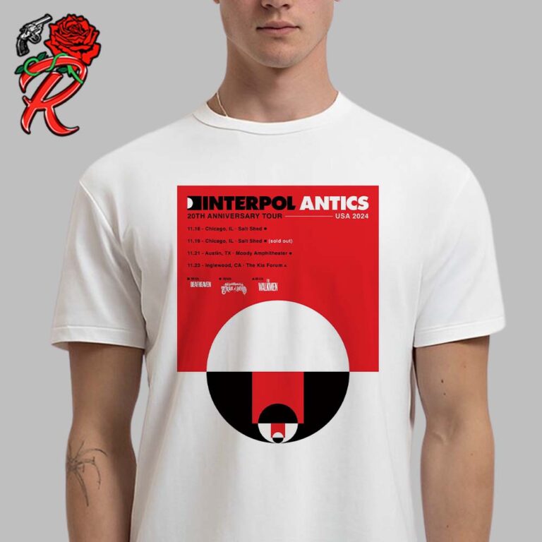 Interpol Band Antics 20th Anniversary Tour USA 2024 Tour Dates Poster ...