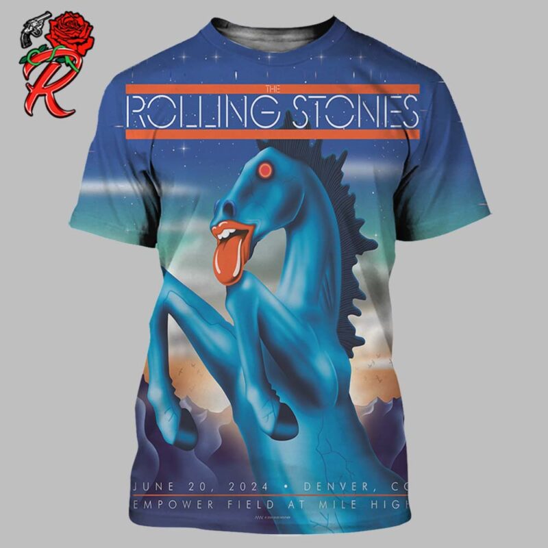The Rolling Stones Lithograph Poster For The Concert In Denver Colorado 2024 At Empower Field At ...