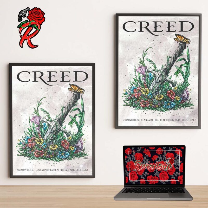 Creed 2024 Tour First Concert Poster For Green Bay WI At Resch Center ...