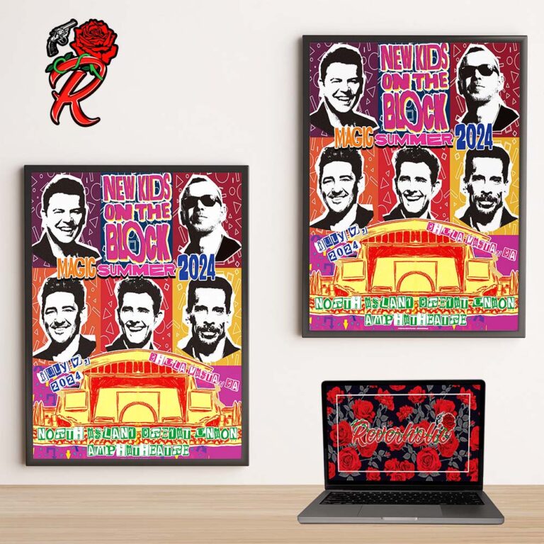 New Kids On The Block Magic Summer 2024 Tour Poster For Highland CA At ...