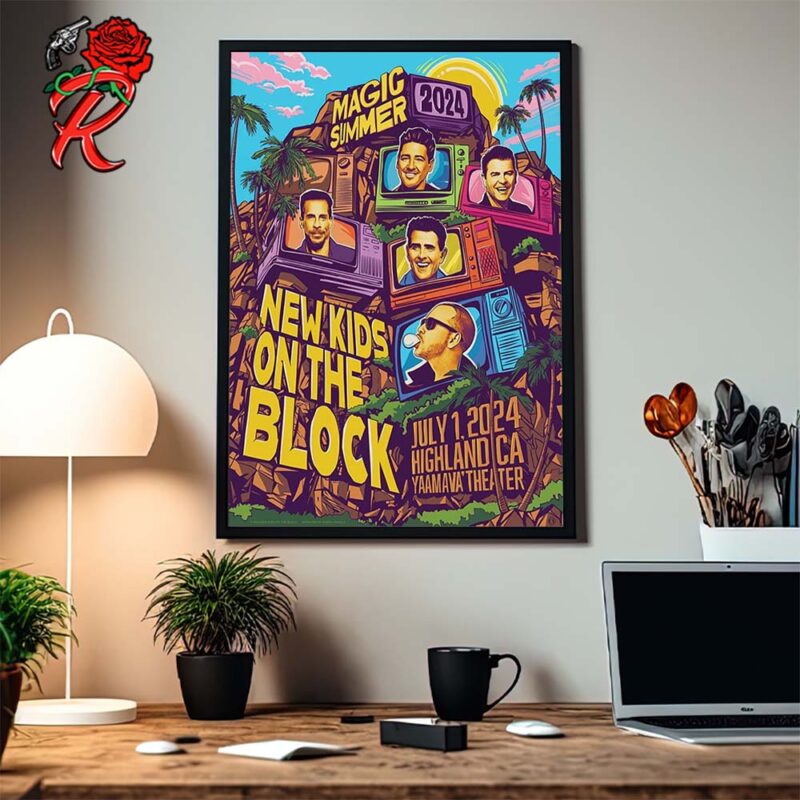 New Kids On The Block Magic Summer 2024 Tour Poster For Highland CA At ...