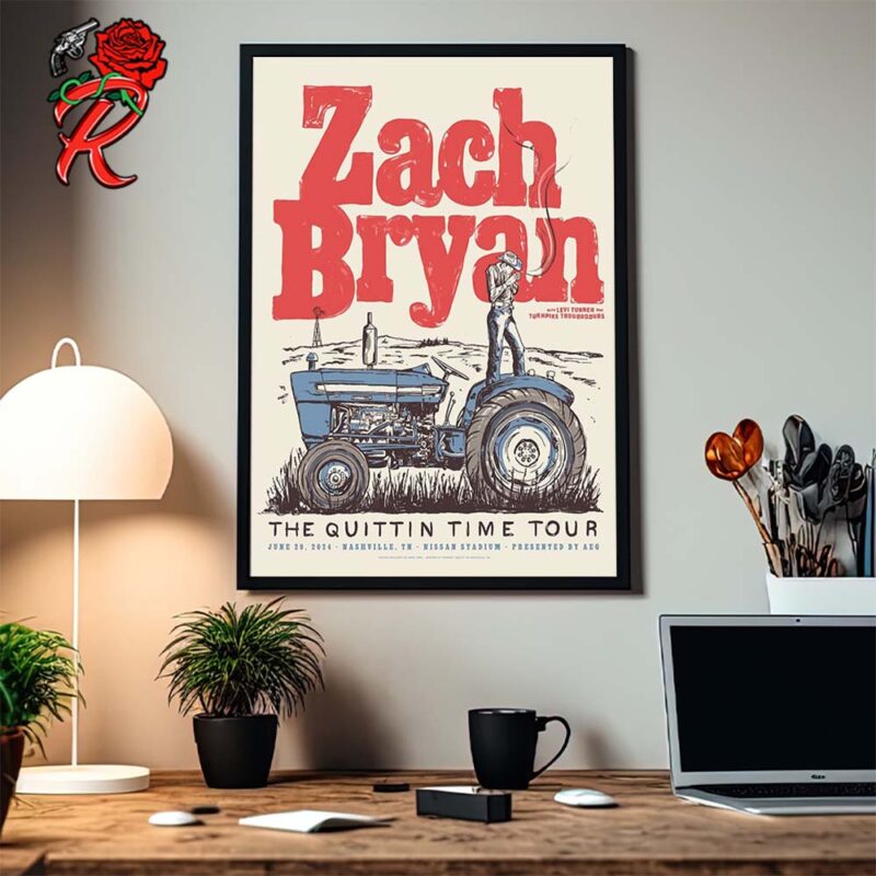 Zach Bryan Poster For The Show At Nissan Stadium In Nashville TN On ...