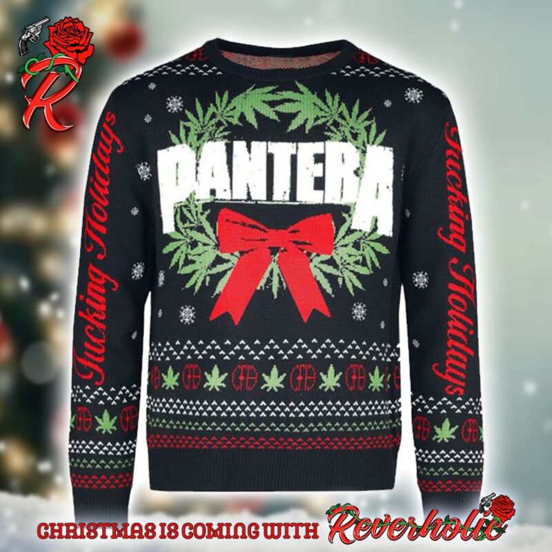 Pantera Christmas Wreath Fucking Holiday Snowy Pattern Ugly Christmas ...