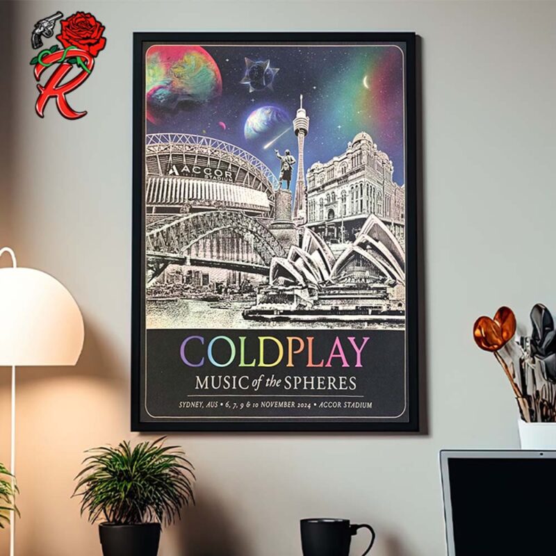 Coldplay Sydney Australia 2024 Music Of The Spheres Tour Poster At ...