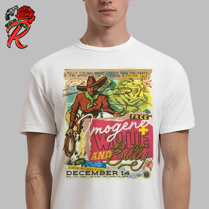 Imogene And Willie And Billy Strings Poster For Show In Austin Texas On December 14 2024 Unisex ...