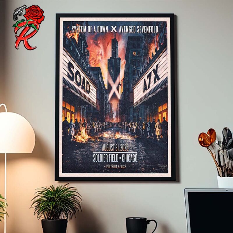 System Of A Down And Avenged Sevenfold Poster For Show In Chicago At ...